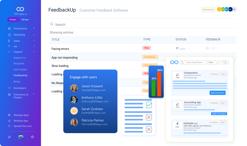 Customer Satisfaction Survey Software Feedbackup by 500apps