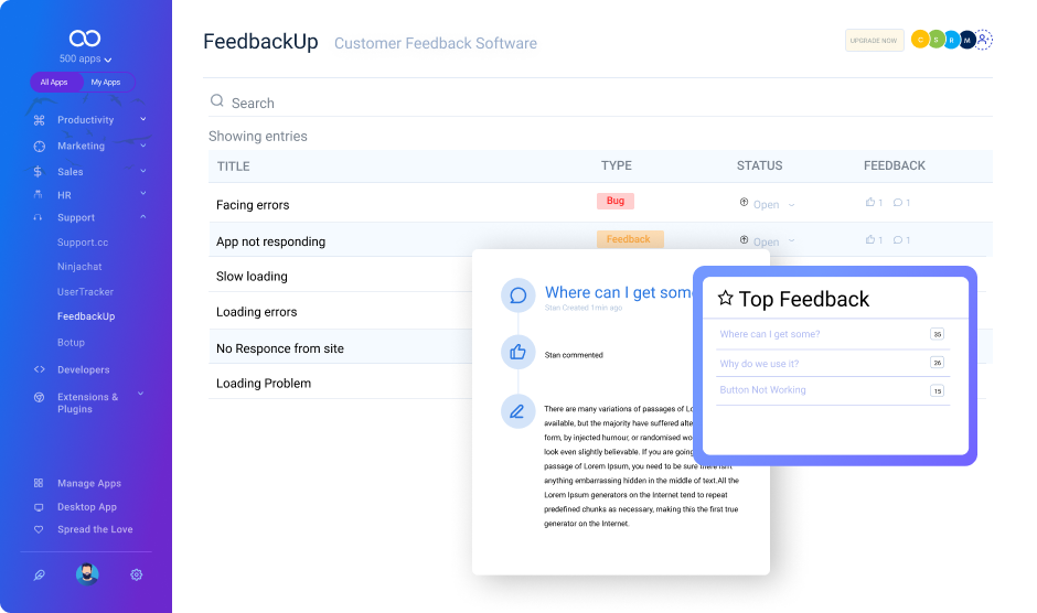 Feedback App | FeedbackUp by 500apps